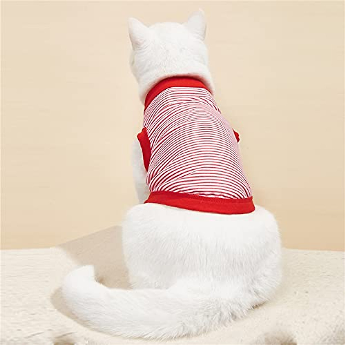 HonpraD Girl Dog Clothes Large Breed British Cotton Vest Dog Style Breathable Cat T-Shirt Striped Sleeveless Pet Clothes