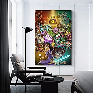 The Owl House Poster and Amphibia Fanart Canvas Art Poster and Wall Art Picture Print Modern Family Bedroom Decor Posters 12x18inch(30x45cm)