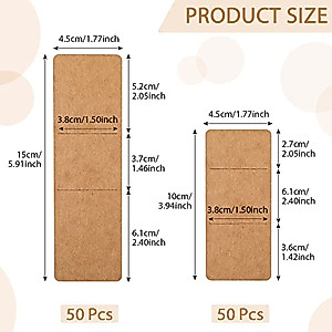 100 Pcs Resin Bookmark Holder Kraft Bookmark Sleeves Brown Book Markers Cover Holder Blank Display Cards for DIY Bookmark Wrapping Small Business Packaging Supplies Valentines Gift Party Favor, 2 Size
