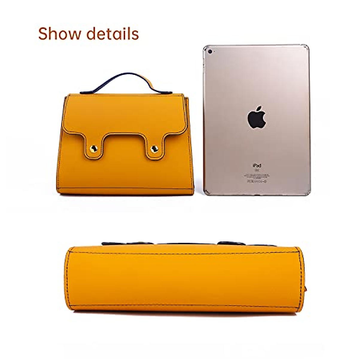 KUMarte Crossbody Bags For Women Vegan Yellow Leather Cute Phone Designer Waterproof Crossbody Bag Adjustable Shoulder Straps Handbag Purse Bag Girl Messenger Satchel Bag