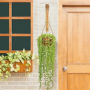 FGSAEOR Plant Hanger, Wall Planters for Indoor Plants, Wooden Wall Mounted Hanging Plant Hooks, Basket Hooks for Lanterns, Flower Bracket, Wind Chimes, Decoration (2-Pack,8-Inch)