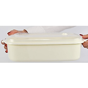 Home-X Rectangle Food Storage Containers, Microwave Cookware, Easy Storage – 21 oz / 27 oz / 81 oz Capacity - Set of 3 – Cream
