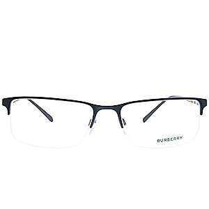 BURBERRY BE 1282 1001 Black Palladium Metal Semi-Rimless Eyeglasses 55mm