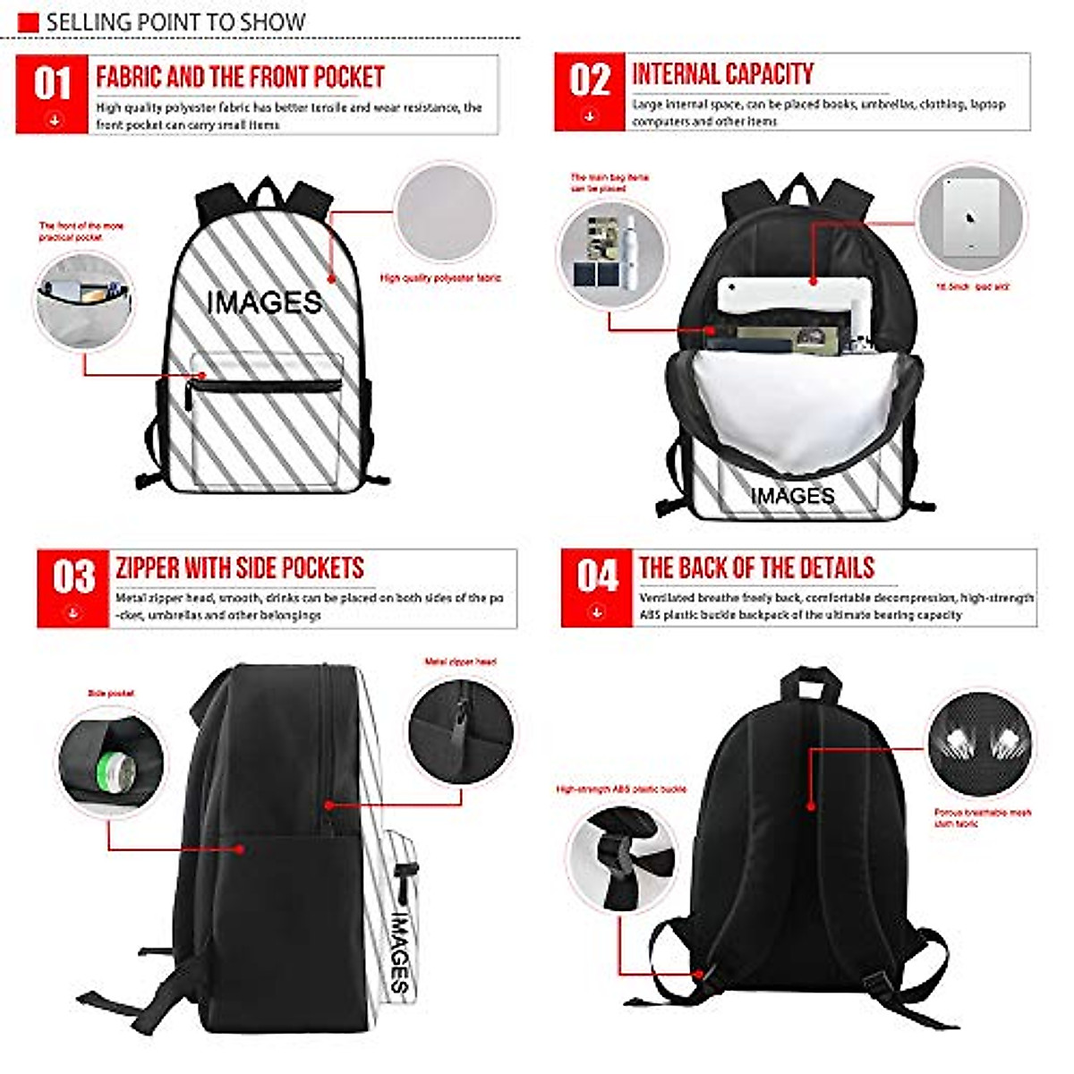 Kids Backpacks Set for School Underwater Marine Fish Children’s Book Bag with Lunch Bags and Pencil Case