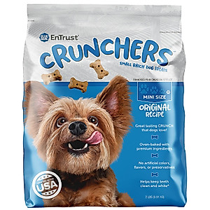 Blue Seal Kent Entrust Crunchers - Mini Dog Treats, Original Recipe - Crunchy Oven Baked Biscuits with Premium Ingredients, Healthy Snack, Ideal for Training - Made in USA, 2-Pound Bag