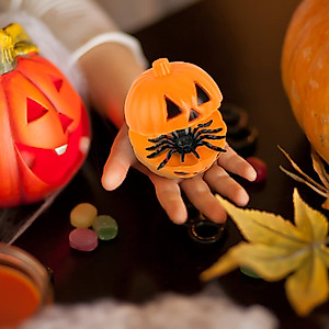 KESOTE Plastic Pumpkins for Candy Small Toys, Fillable Orange Halloween Pumpkin Eggs Candy Holder Containers for Halloween Egg Hunt Treats - Pack of 12