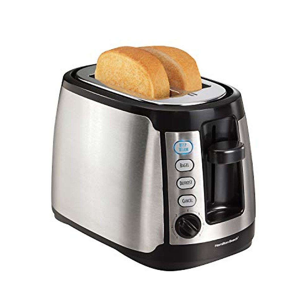 Hamilton Beach Keep Warm 2 Slice Toaster, Silver with Black (22811)