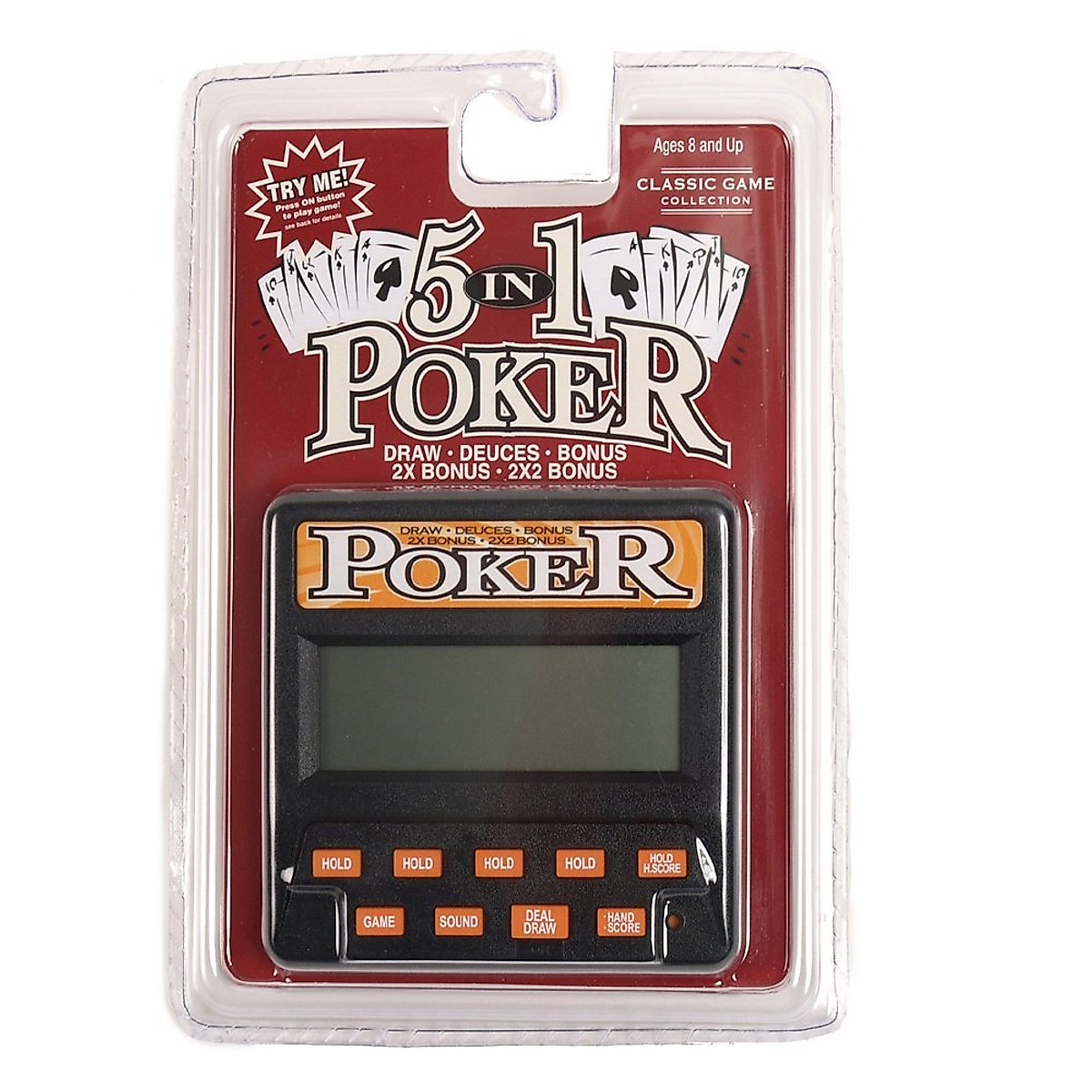 Traveling Portable Classic Blackjack 21 Cards & 5 in 1 Poker Electronic Handheld Game