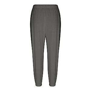 Dunacifa Casual Pants for Women Trendy Women High Waisted Cargo Pants Wide Leg Casual Pants 2 Pockets Combat Military Trousers Dark Gray