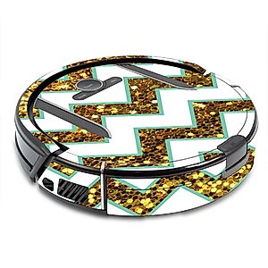 MightySkins Skin Compatible with Shark Ion Robot R85 Vacuum - Glitzy Chevron | Protective, Durable, and Unique Vinyl Decal wrap Cover | Easy to Apply, Remove, and Change Styles | Made in The USA