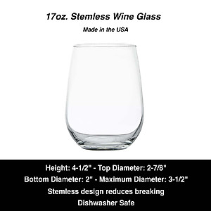 Wine Glasses by Black Lantern – Handmade Printed Stemless Wine Glasses and Bar Glasses with Ski Lift Design (Set of Two 17oz. Glasses)
