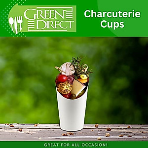 Green Direct White 16 oz. French Fry Cups Disposable Paper Cup | Charcuterie Cups Disposable French Fry Holder | Paper Cups French Fries Holder Pack Of 50 Appetizer Cups