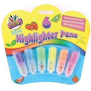 Kids Childrens Mini Fruit Scented Writing Highlighter Craft Pens Party Bags Gift by Tallon