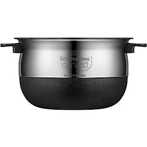 CUCKOO IH Twin Pressure Small Stainless Steel Rice Cooker 10 Cup Uncooked & 20 Cup Cooked with Induction Heating, LED Touch Controls, Reheat Option (White)