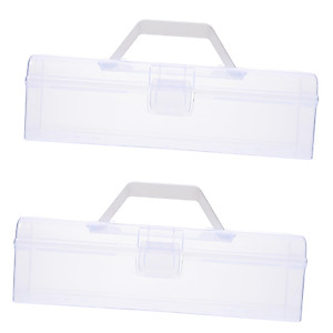 SHINEOFI 4 Pcs Calligraphy Tool Box Clear Pencil Case Large Clear Storage Bins Containers with Lids Sundries Storage Case Painting Tools Storage Case Storage Cases Toolbox Plastic