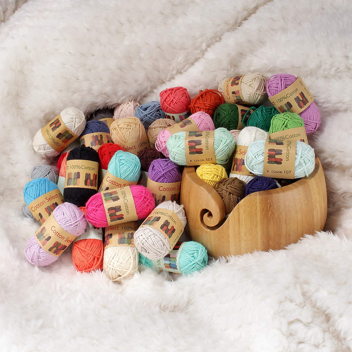 JubileeYarn Cotton Select Bonbon Yarn - Assortment A - 10x10g Mini Ball - 1 Pack