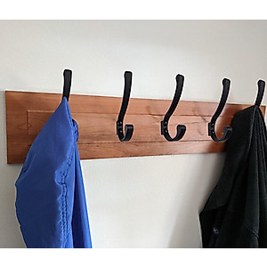 Coat Hooks for Wall, Heavy Duty Large Wall Hooks for Hanging Wall Mounted Metal Robe Hooks Utility Hooks for Coat, Scarf, Bag, Towel, Key, Cap, Cup, Hat (Black, 4 Pack)