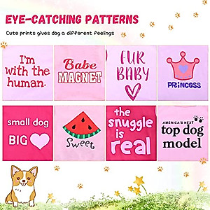 8 Pieces Pet Shirts Printed Puppy Shirts Soft Dog Shirt Pullover Dog T Shirts Cute Dog Sweatshirts Valentine's Day Puppy Girl Clothes Dog Outfits Small Dog for Pet Dogs Cats (Cute Pattern,Size S)
