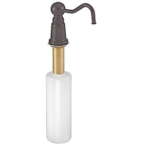 Westbrass D2175-12 Country Modern Farmhouse Style Kitchen Sink Deck Mounted Liquid Soap/Hand Sanitizer Dispenser with Refillable 12 oz Bottle, Oil Rubbed Bronze