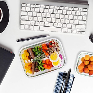 Bayco Glass Storage Containers with Lids, 9 Sets Glass Meal Prep Containers Airtight, Glass Food Storage Containers, Glass Containers for Food Storage with Lids - BPA-Free & Leak Proof(Pink)