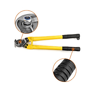 QWORK Hardened Cable Cutter, 18" Heavy Duty Stainless Steel Wire Rope Cutter for Cutting Steel Wire