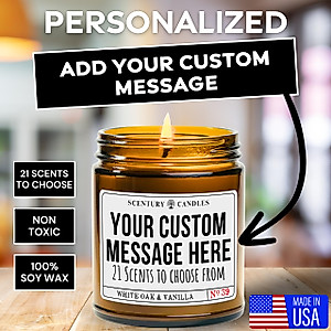 Create Your Own Custom Candle | 21 Scents To Choose From | Personalized Funny Gifts Customized, Birthday Gift Ideas For Women Men, Handmade In The USA