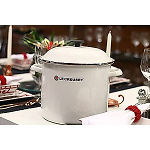 Le Creuset Enamel On Steel Stockpot, 8 quarts, White