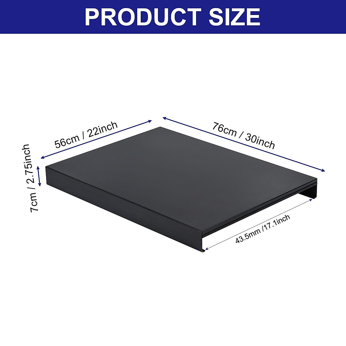 uxcell Stainless Steel Stove Top Cover, Gas Stove Protective Cover Bracket (L 30" x W 22" x H 2.75") for Rice Cooker Induction Cooler, Noodles Board for Cooktop/Electric Stove, Black