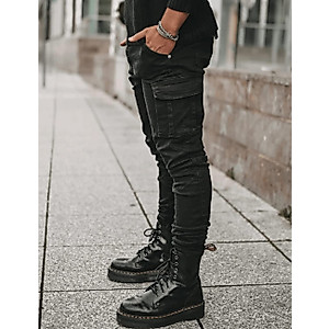 HUNGSON Men's Slim Fit Jeans 7 Pockets Stretch Skinny Denim Pencil Pants Nova Fashion