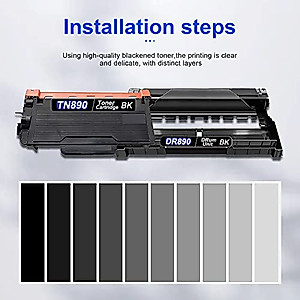 TN890 Toner and DR890 Drum Cartridge, ALUMUINK Replacement for Brother TN-890 DR-890 for HL-L6400DW HL-L6250DW HL-L6400DWT MFC-L6750DW MFC-L6900DW Printer (3 Toner+ 1 Drum, 4PK)
