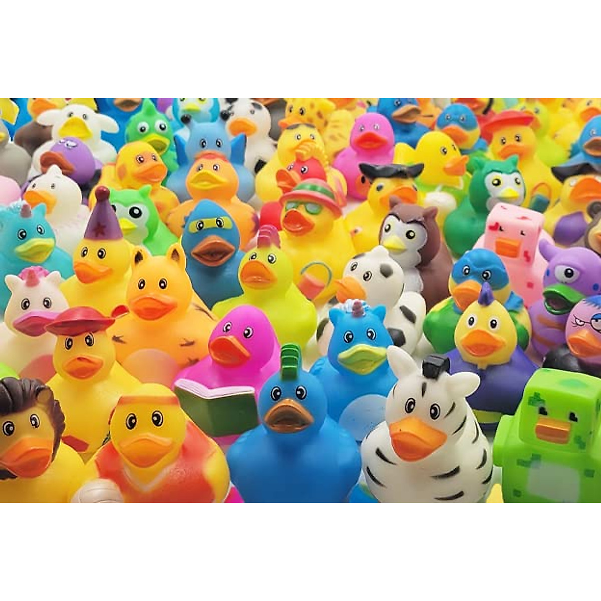 Assorted Rubber Ducks Toy Duckies for Kids and Toddlers, Bath Birthday Baby Showers Classroom, Summer Beach and Pool Activity, 2" Inches (25-Pack)
