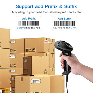 Eyoyo Handheld USB 2D Barcode Scanner, Wired Automatic QR Code Scanner PDF417 Data Matrix Bar Code Reader with Long USB Cable for Mobile Payment, Convenience Store, Supermarket, Warehouse