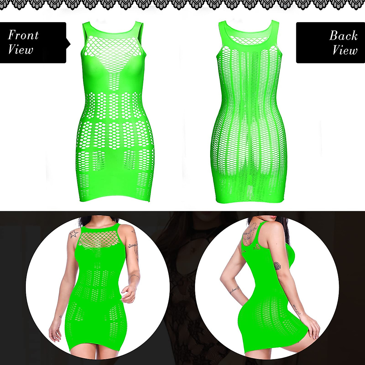 Geyoga 12 Pieces Women's Lingerie Smock Lingerie Swimsuits Coverup Sleepwear Dress for Women Favor (Multi Color)