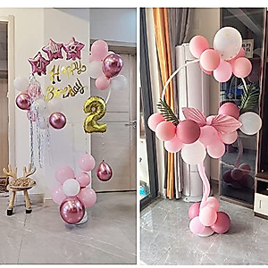Sunormi Balloon Column with Round Circle Arch Stand Bases and Balloon Garlands Decorating Strip Tape Kits for Birthday Wedding Baby Shower Party Decorations
