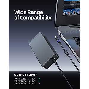 10FT 240W Charger (UL Safety Approved) Fit for Dell Alienware M15 R3 R4 R2 R5 R6 R7 15 R2 R3 M17 R5 R2 R3 R4 17 R3 M16 R2 X15 R1 R2 X16 R1 X17 R1 R2 Gaming Laptop Fast Charging Power Supply AC Adapter