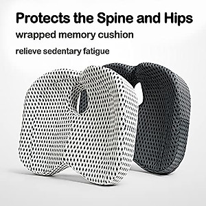 LASULEN Original Daily Cushion Orthopedic Seat Pillow, Seat Solutions Orthopedic Seat Cushion, Orthopedic Seat Cushion, Orthopedic Seat Cushion for Hip Pain, Orthopedic Memory Foam Seat Cushion