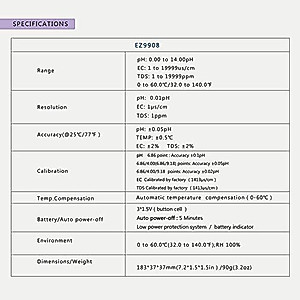 Water PH Tester 4 in 1 Function pH TDS EC Temp Digital Water Quality Tester Monitor Meter Test Pen