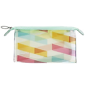 SUN-STAR Gusset Clear Pouch "mitte" Large Capacity, for Pencil Case and Cosmetic Pouch, Colorful