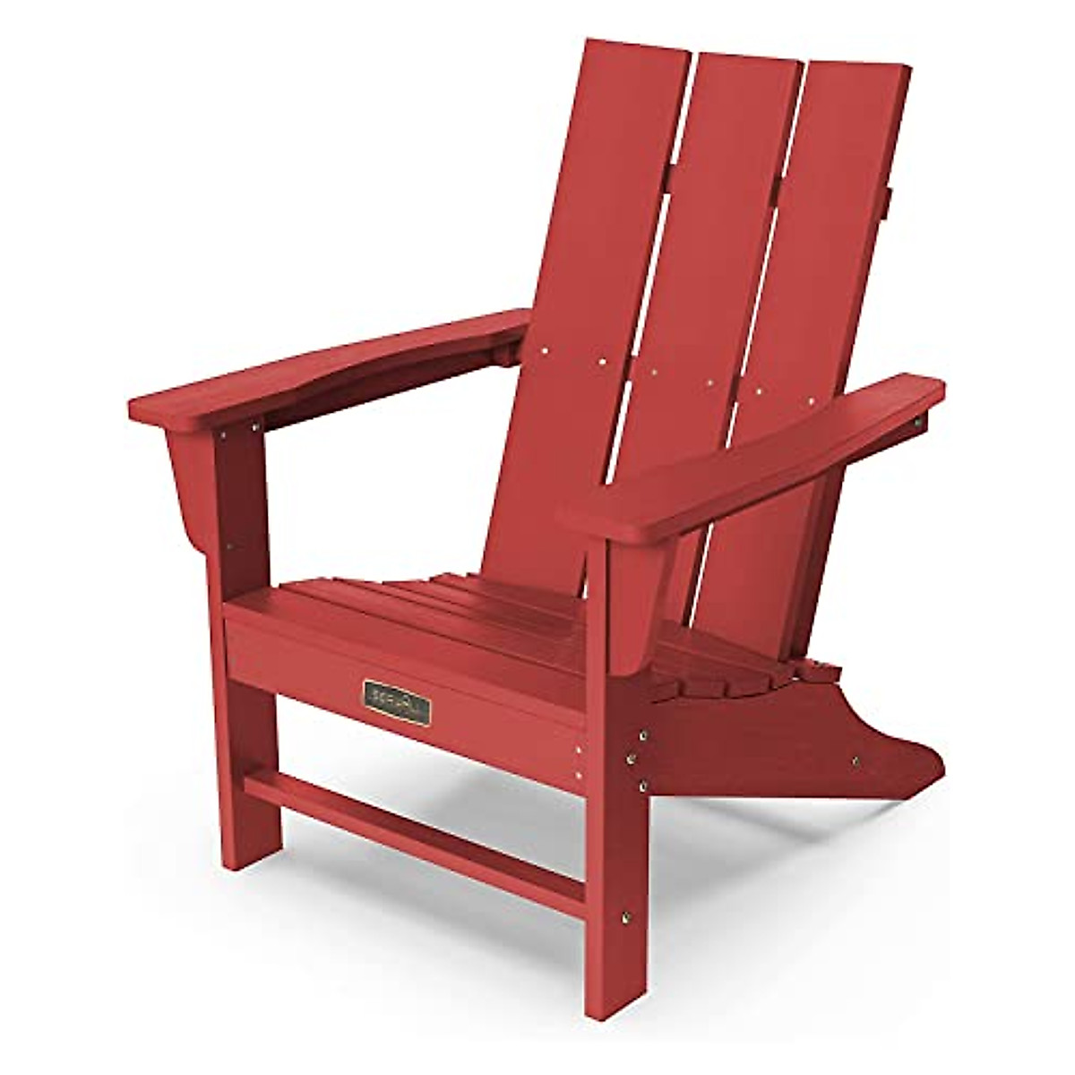 SERWALL Adirondack Chair Hips Outdoor Modern Chair Weather Resistant for Patio Garden- Red