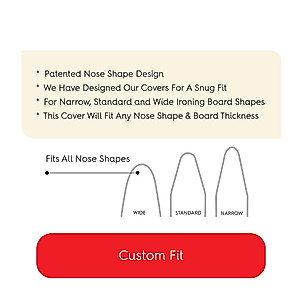 TIVIT Ironing Board Covers 19 x 51 - Made in Italy - Durable Alumitek PRO Heat Reflective Silicone Pads are Scorch & Stain Resistant - Made w/3 Layers of Padding, 3 Fastener Straps & Pull Bungee Cord