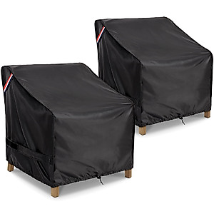 KylinLucky Patio Furniture Covers Waterproof for Chairs, Lawn Outdoor Chair Covers Fits up to 29 W x 30 D x36 H inches 2 Pack Black
