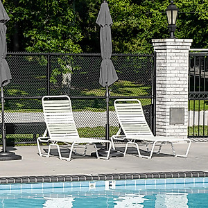 LukLoy Vinyl Straps for Patio Chairs Repair, 2 Pack 2" Wide x 20ft Long Replacement Straps for Patio Chairs Garden, Lawn Chair Repair Straps with 40 Rivets, White