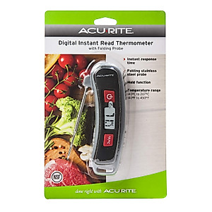 AcuRite, Multicolor Digital Instant Read Thermometer with Folding Probe, 5" L, 3.3"