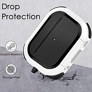 CAGOS for Airpods Pro 2nd Generation Case USB C, Cool Shock-Absorbing iPod Pro Hard Cover with Metal Keychain Accessories Compatible with Apple Airpod Pro 2nd Gen Case Women Men, White
