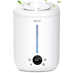 Cool Mist Air Humidifiers For Bedroom Large Room, Syvio 2.8L Smart Humidity Sensor, Easy to Clean for Baby Home Top Fill, Essential Oil Diffuser, Ultrasonic Quiet, 360° Nozzle