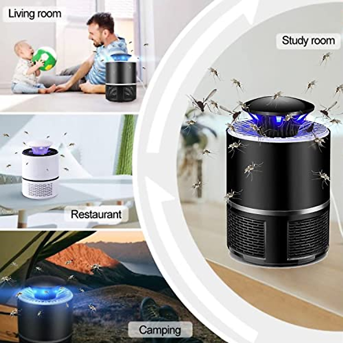 Bug Zapper, Fruit Flies Trap, Electric Mosquito & Fly Zappers/Killer - Insect Attractant Trap Powerful Little Gnats, Hangable Mosquito Lamp for Home, Indoor, Outdoor, Patio (Black)