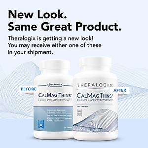 Theralogix CalMag Thins Calcium & Magnesium Supplement - Bone Support Supplement for Women & Men - Contains 200 mg of Calcium and 50 mg of Magnesium - NSF Certified - 360 Tablets