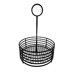 G.E.T. 4-31860 Black Round Stainless Steel Condiment Caddy Iron Teflon Coated Table Caddies Collection