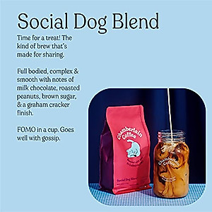 Chamberlain Coffee Social Dog Blend, Full Bodied Organic Coffee with Complex yet Smooth Notes of Milk Chocolate, Roasted Peanuts, Brown Sugar, Graham Cracker, Fresh Ground 12oz