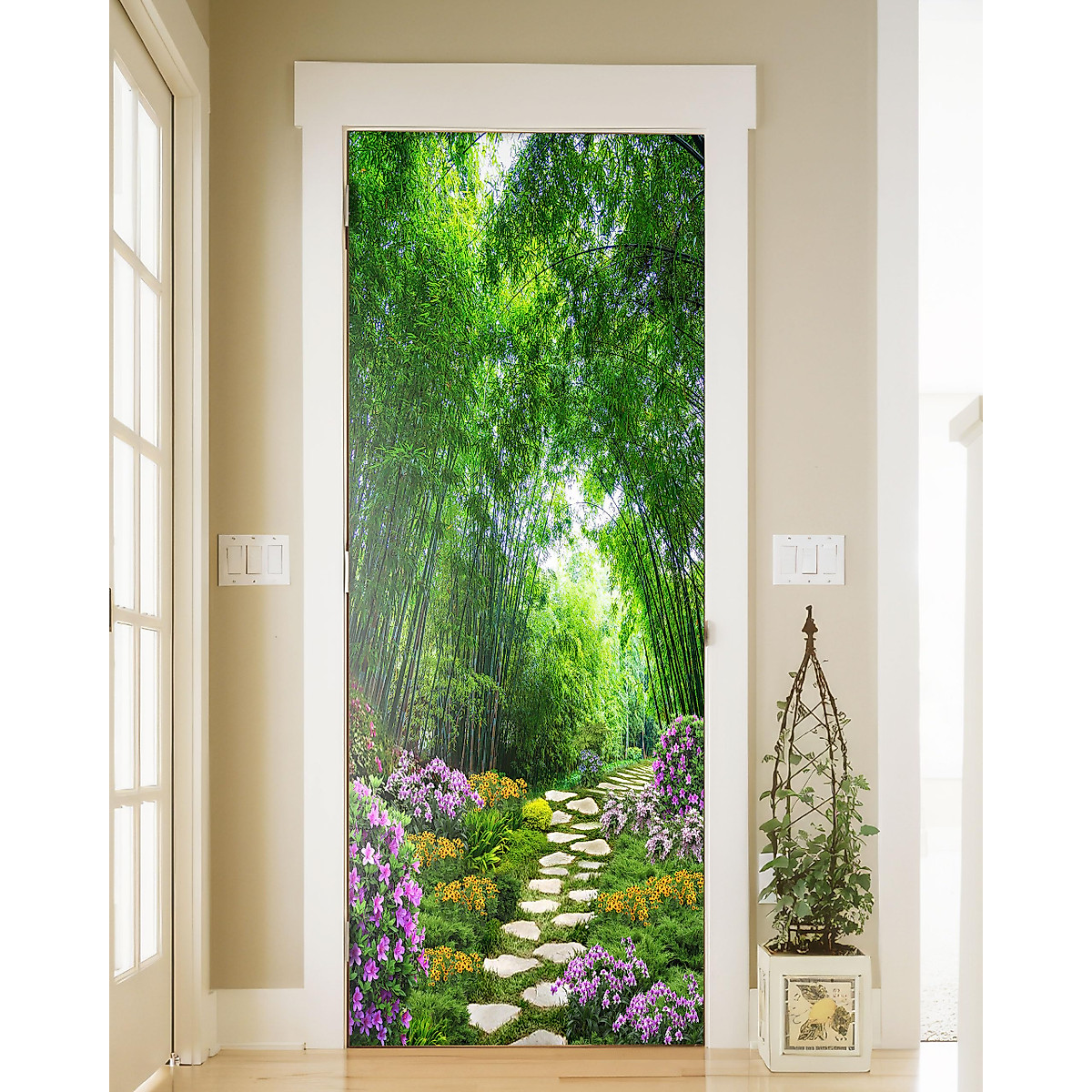 FLFK Door Sticker - Door Mural Peel and Stick, Removable Self-Adhesive Scenic Door Wallpaper for Home Decor, 30.3 "W x 78.7 "L, Set of 2 Sheets
